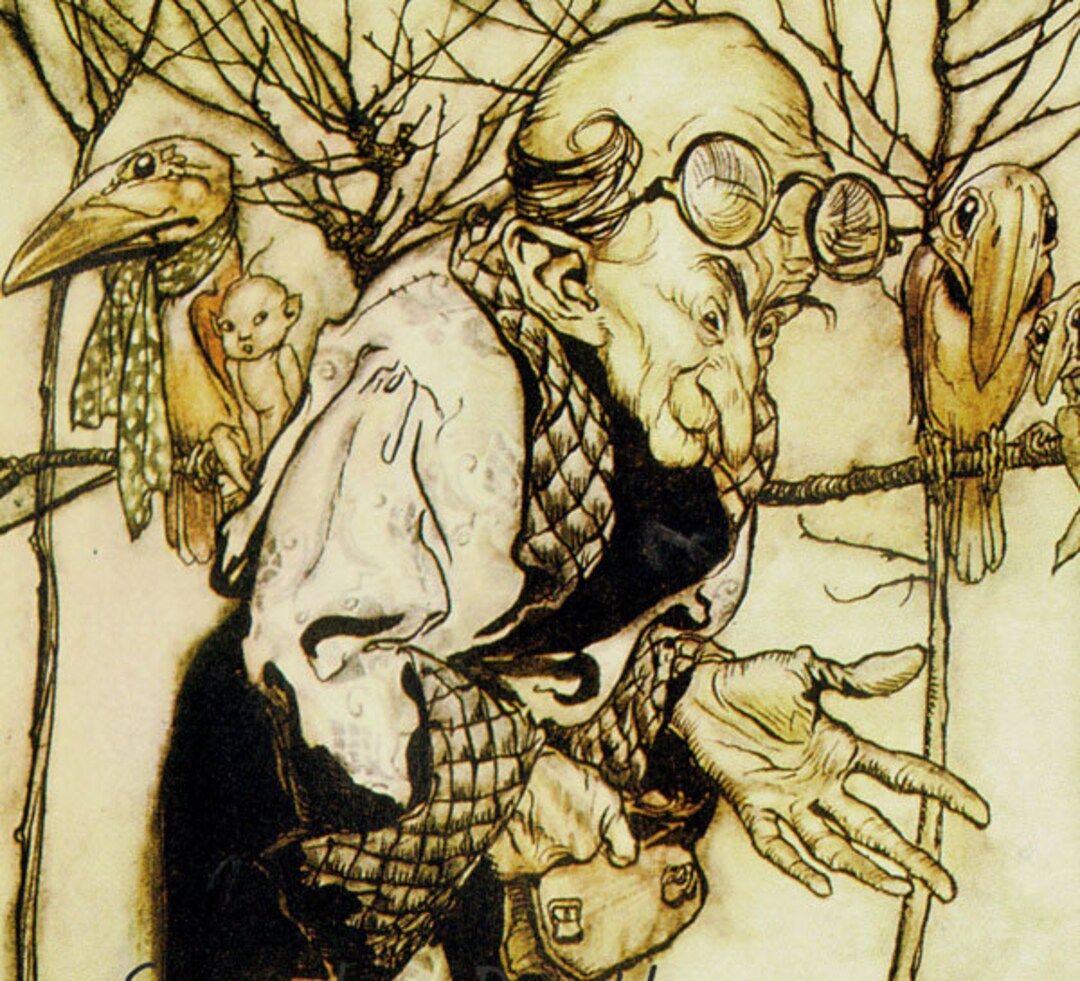 The Wizard Arthur Rackham Vintage Children's Nursery Lithograph Art ...