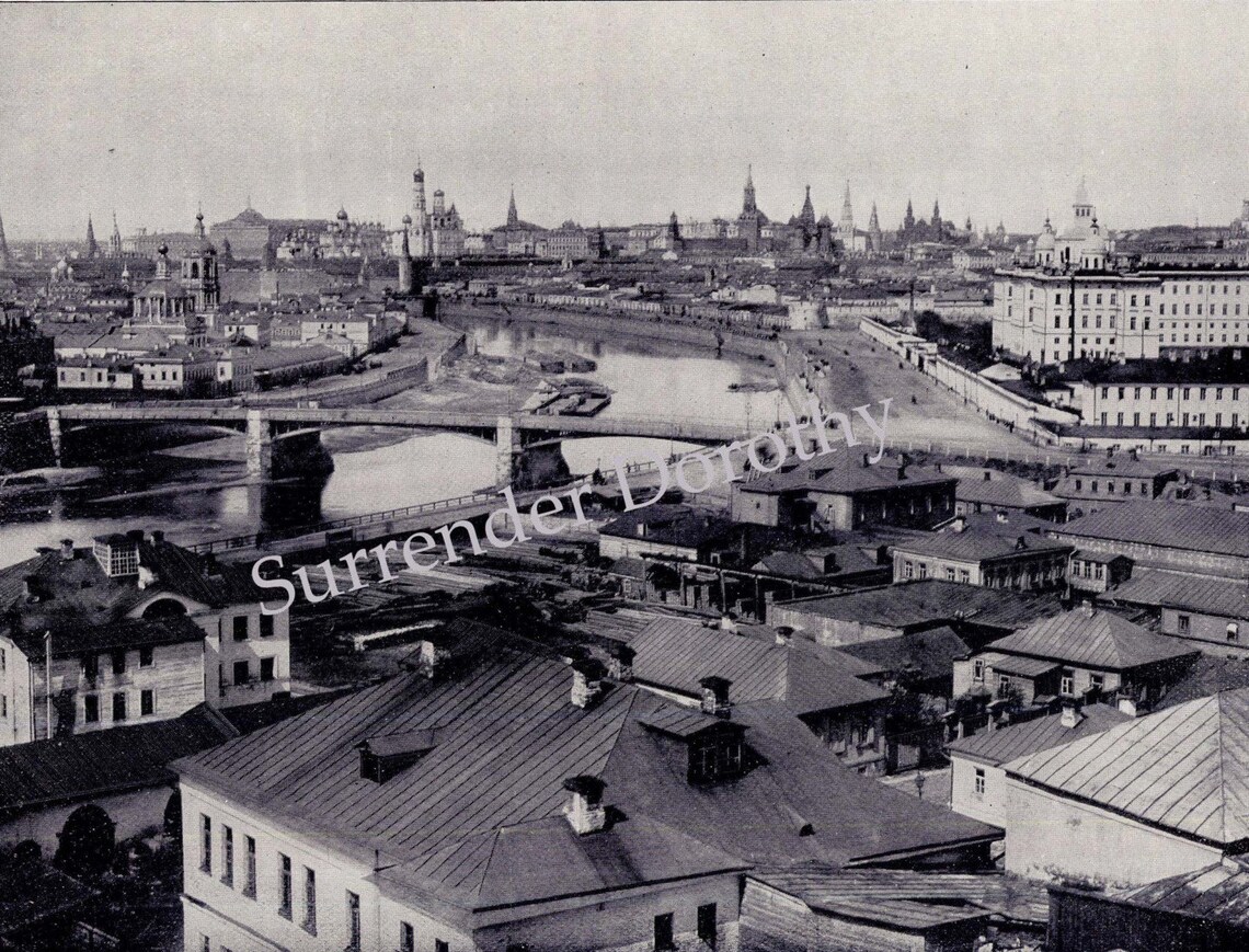 1890 Moscow Russia Rooftop View Rotogravure Illustration - Etsy