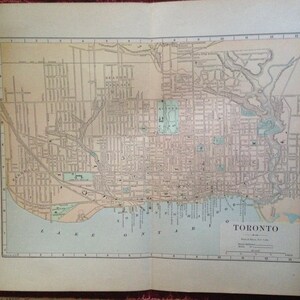 Toronto Canada Map 1890 Vintage Victorian Antique Copper Engraving USA ...