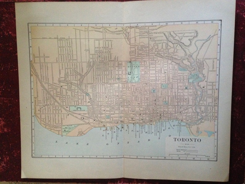 Toronto Canada Map 1890 Vintage Victorian Antique Copper | Etsy