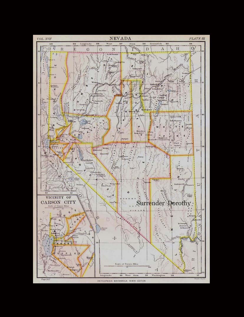 Antique Map Nevada USA State Antique Copper Engraving Vintage ...