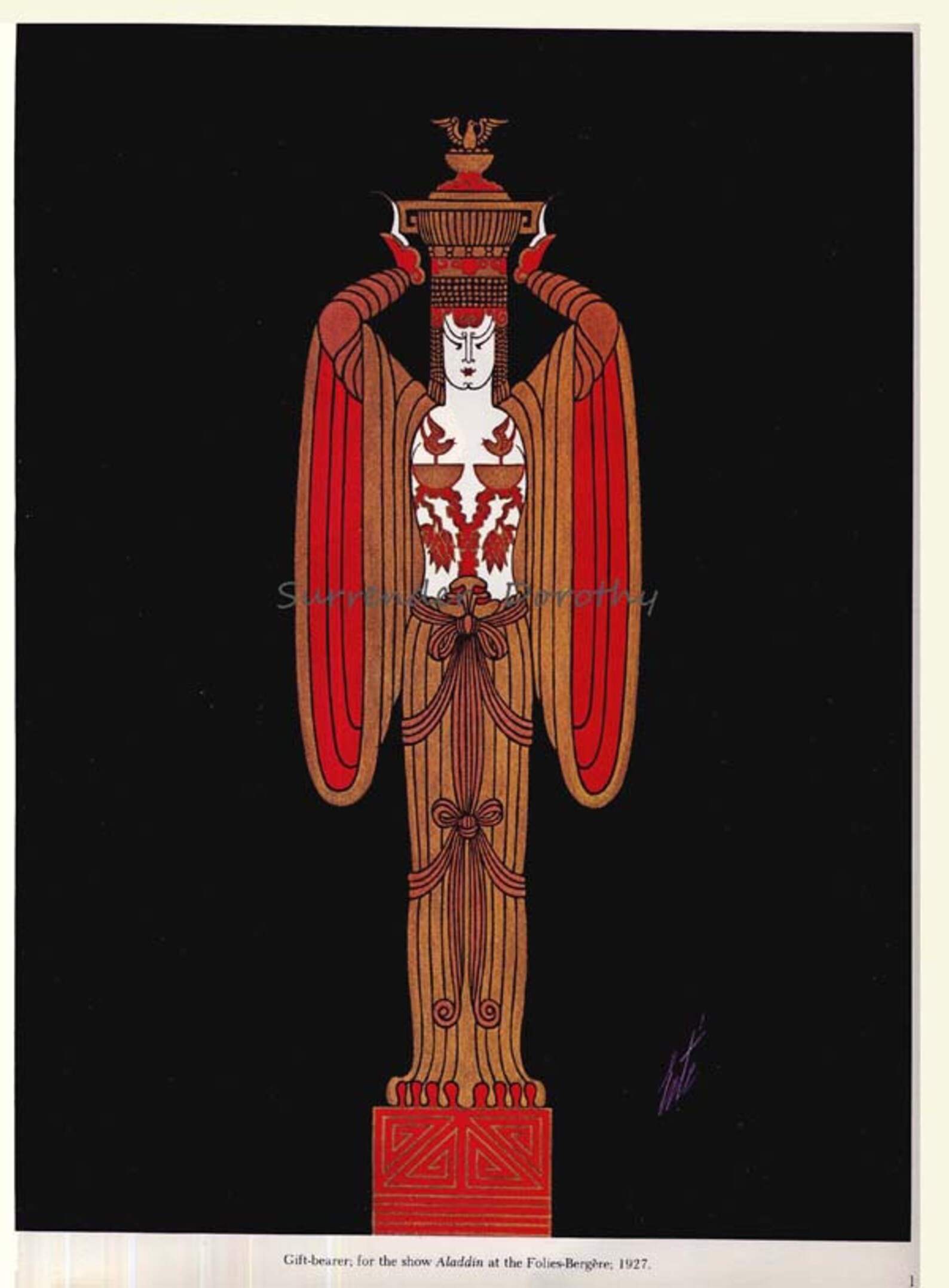 Masked Woman Ballet Costume for the Masks 1912 Erte' Vintage Theatrical ...