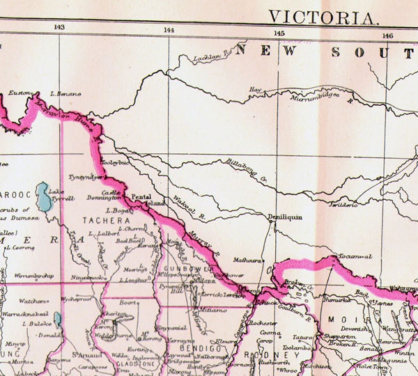 Victoria Australia Map Antique Copper Engraving Vintage Cartography ...