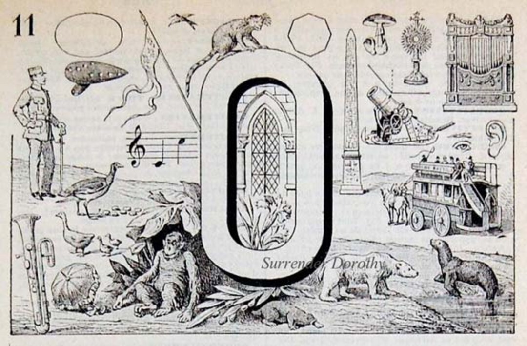 Letter O French Dictionary Alphabet Monogram Chart Paris France to ...