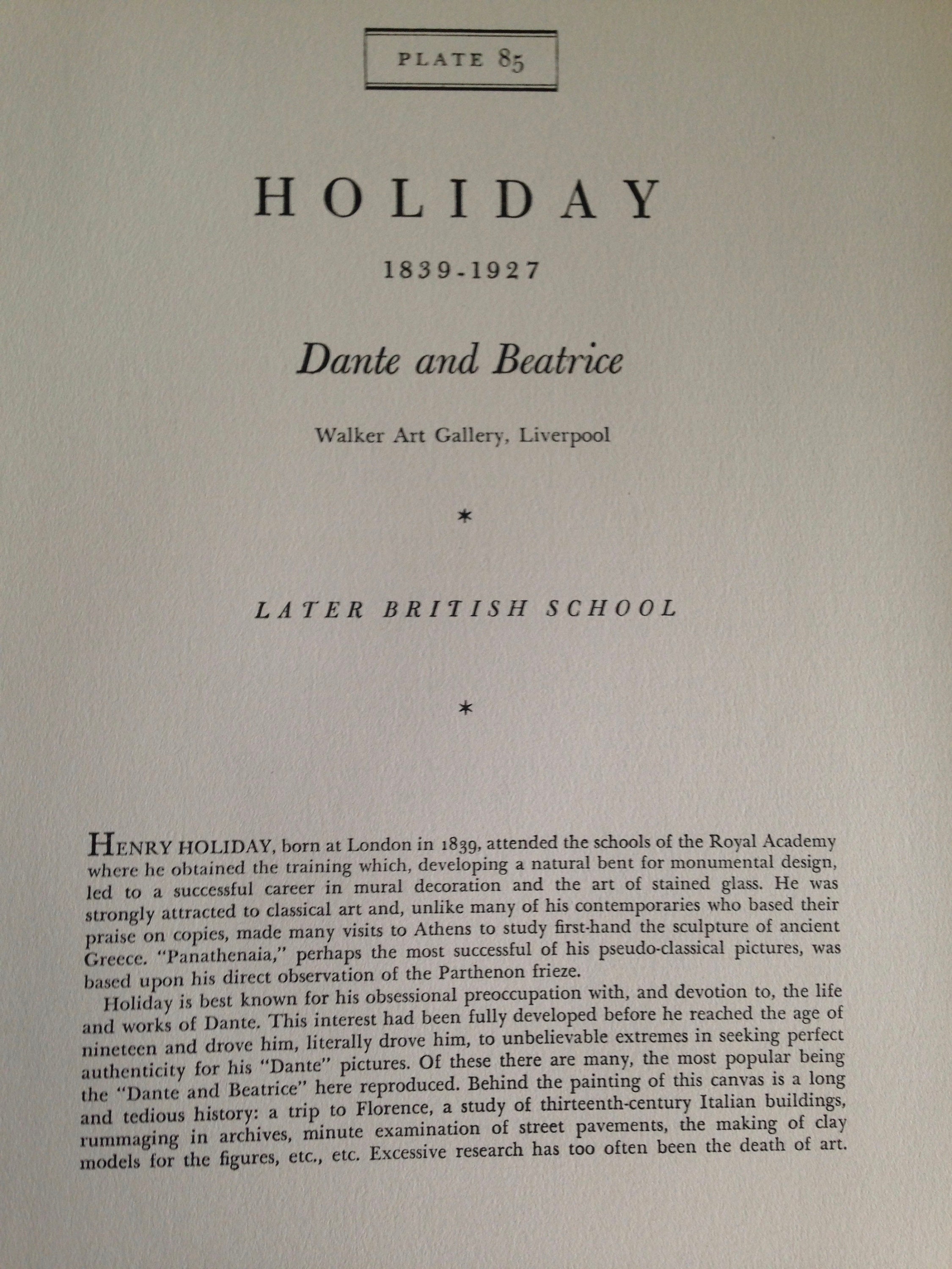 Dante & Beatrice by Henry Holiday Art Masters Color Lithograph Vintage ...
