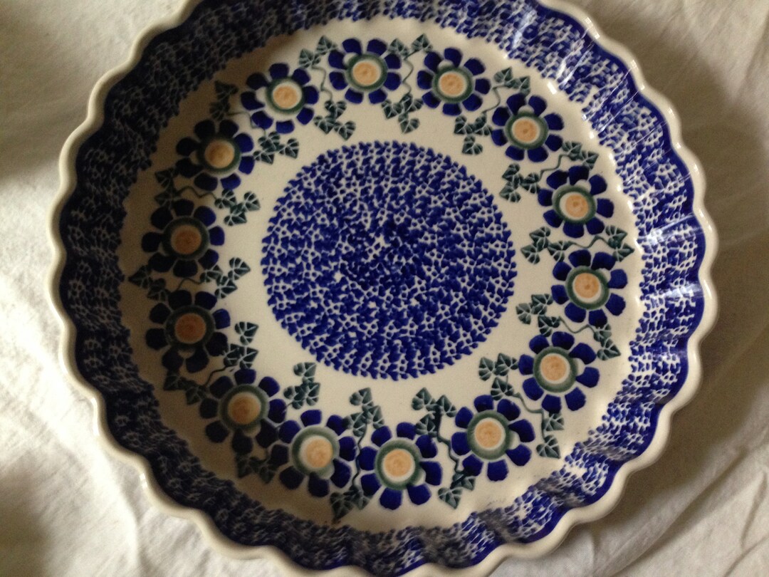 Polish Quiche Tart Pie Plate Deep Dish Scalloped Fluted Edges 10 Inches ...