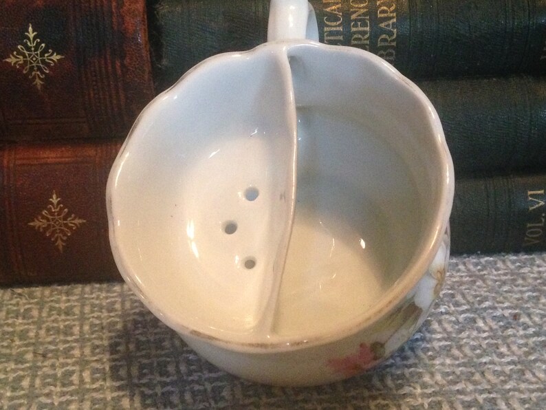 Shaving Scuttle Mug Rosa Rugosa Porcelain Edwardian Gentleman Vintage ...