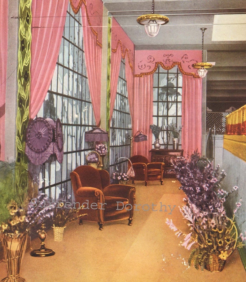Opulent Sun Parlor Furniture Roaring Twenties Lithograph Furniture ...