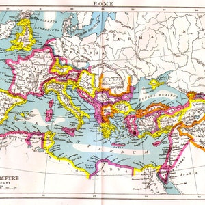 Roman Empire Third Century Map Antique Copper Engraved European ...