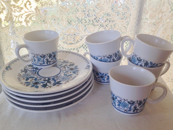 Blue Moon Coffee Cups & Luncheon Plates NORITAKE Progression | Etsy