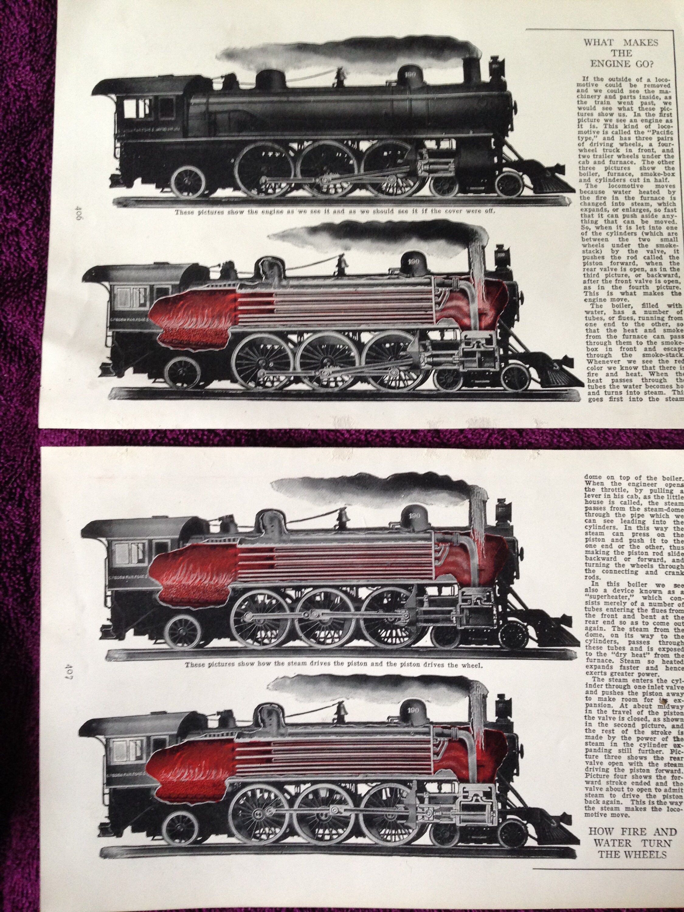 Pacific Locomotive Engine Chart How It Works Illustration Print 1927 ...