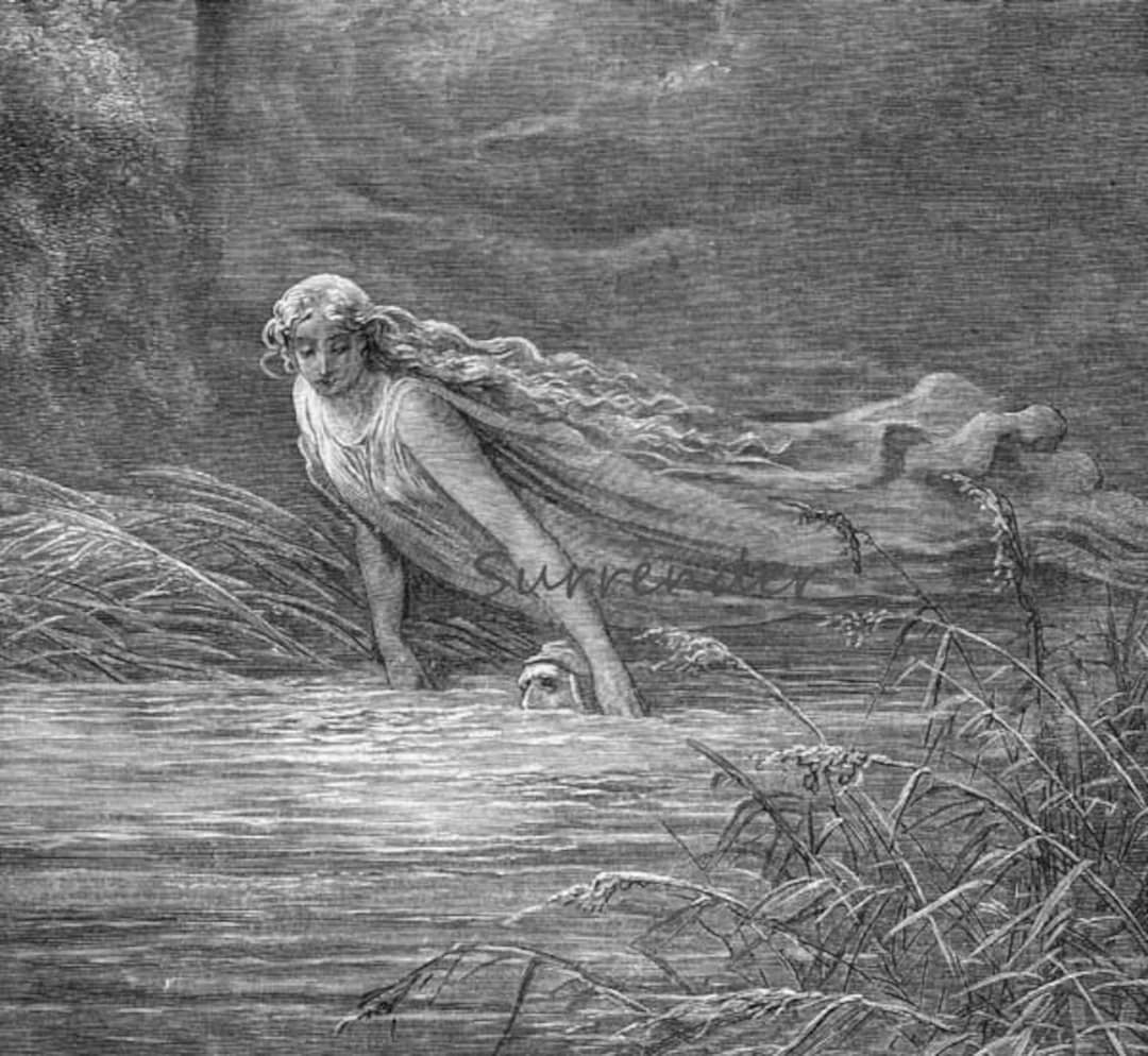 Dante Submerged in the River Lethë Purgatorio Gustave Dore Canto 31 ...