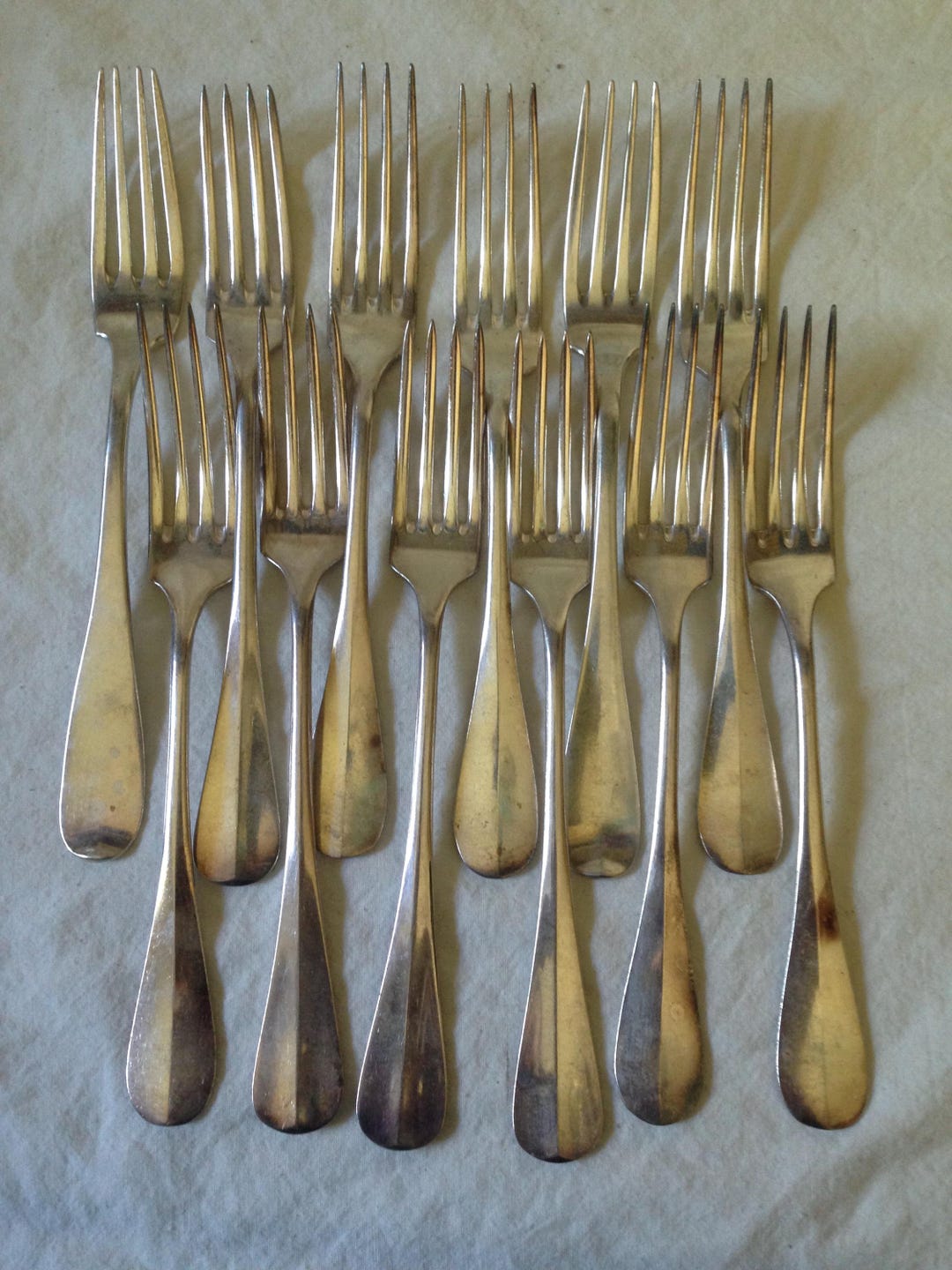 Dinner Forks Silver Plated Flatware Vintage G&S Berndorf 12 Twelve ...