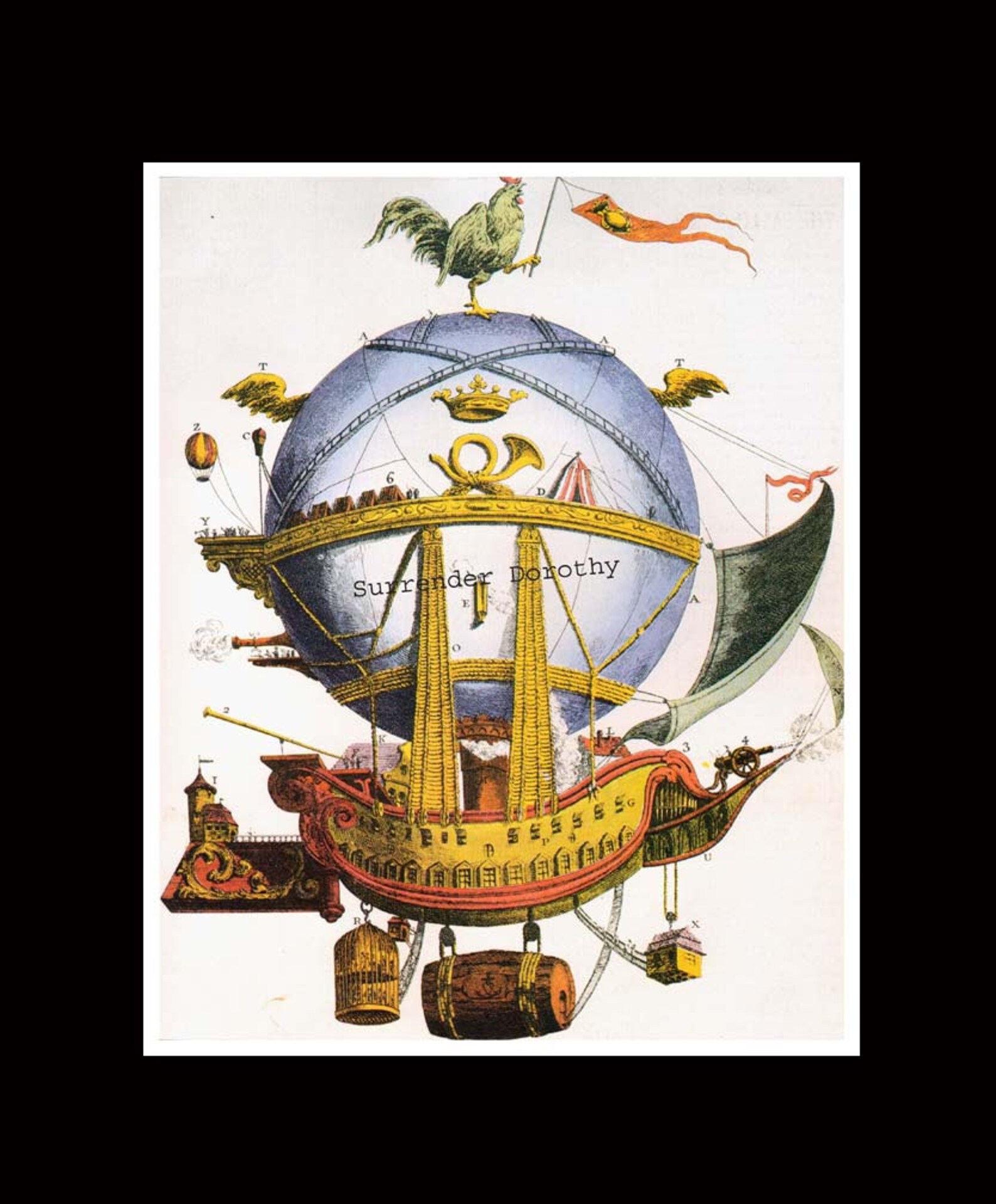 Fantasy Sailing Ship Hot Air Balloon Luft Machine 1880s Aviation ...