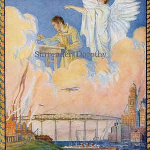 Guardian Angel 1920s Color Lithograph for Your Student's Bedroom - Etsy