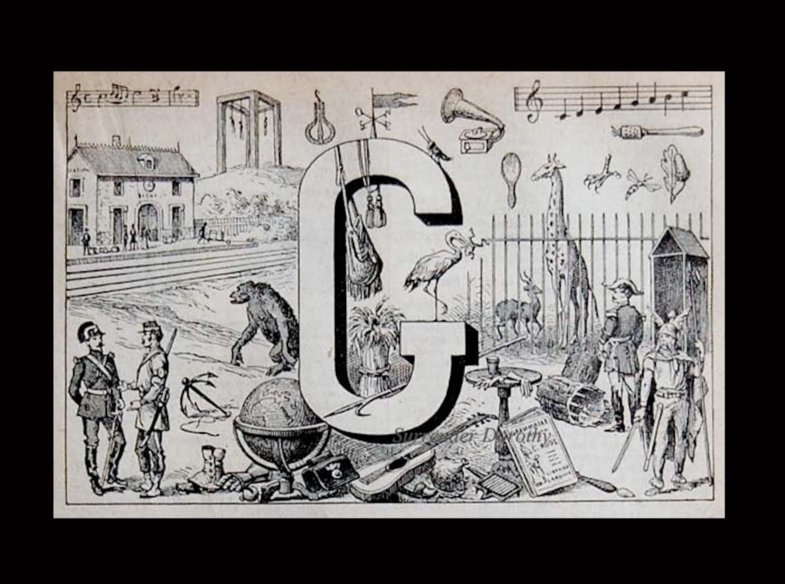 Letter G French Dictionary Alphabet Chart Paris France to | Etsy