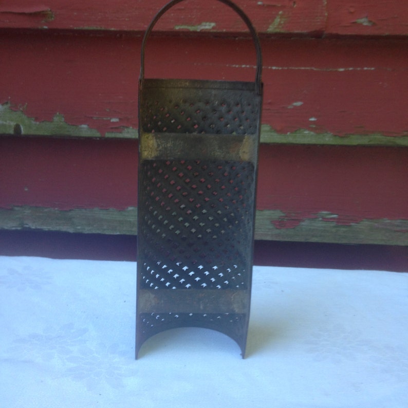 Early Cheese Grater Half Moon Half Round Steel Primitive Handmade ...