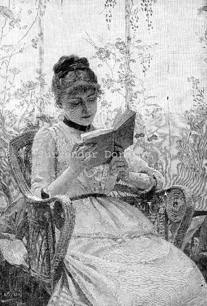 Student Of History Pretty Woman Original Victorian Engraving | Etsy