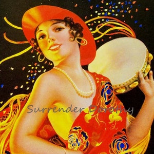 Masquerade Party Girl Gene Pressler 1930s Pinup Girl Vintage Man-cave ...