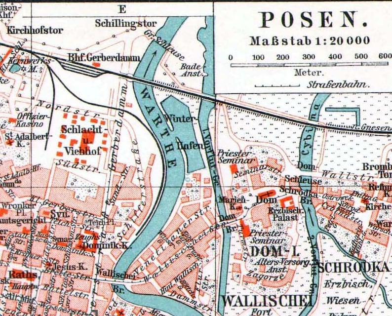 Posen Poland Map 1906 Prussia Vintage Steel Engraving European - Etsy
