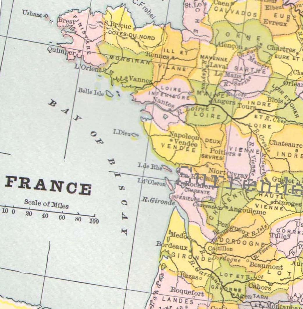 1889 Map France Antique Cartography Perfect for Framing | Etsy