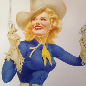Varga Girl Miss March 1944 Blonde Cowgirl Bombshell Pinup Girl Poster ...