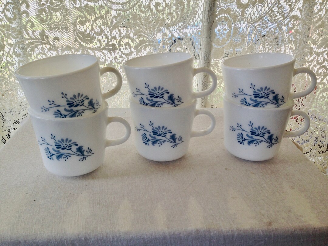 Colonial Mist Mugs Corning Vintage 1980s Coffee Cups Set SIX 6 Retro ...