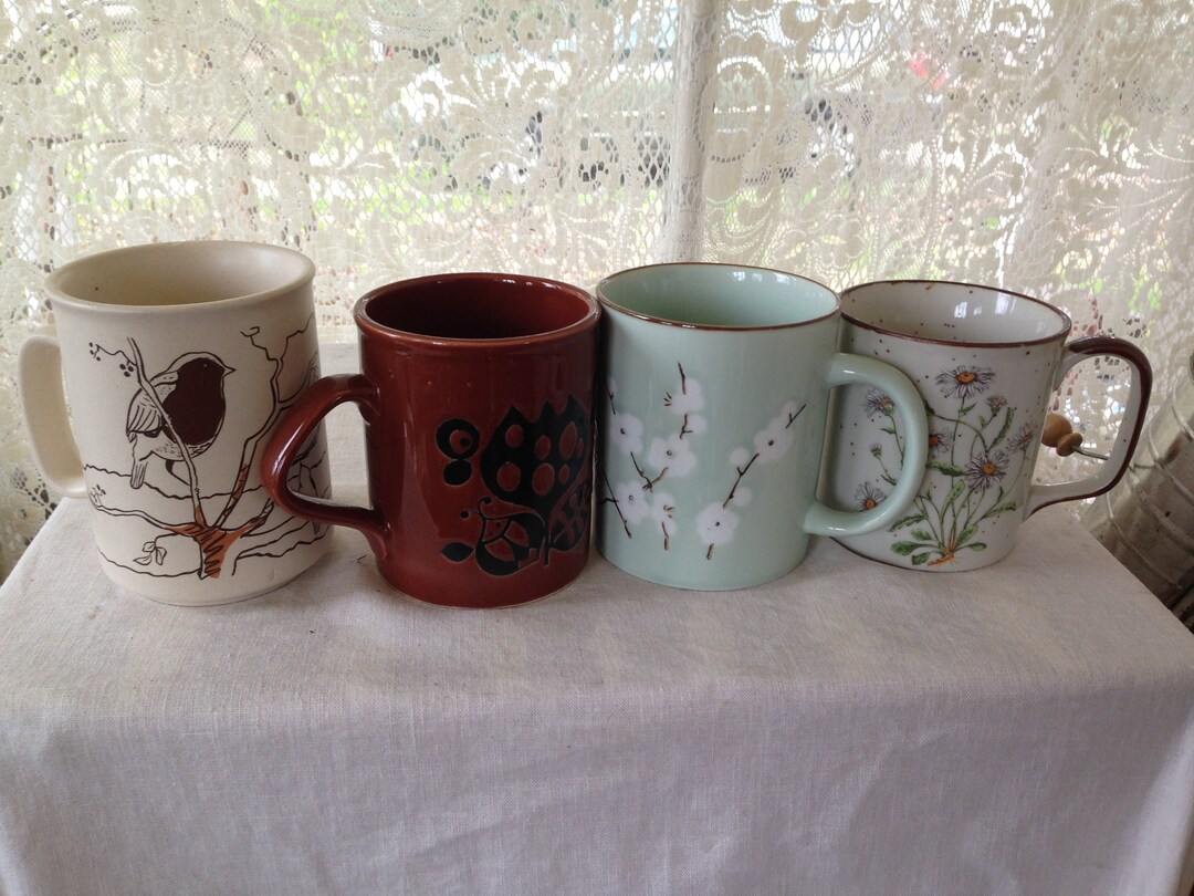 Those Seventies Mugs Set of FOUR Instant Collection 1970s 1980s Coffee ...