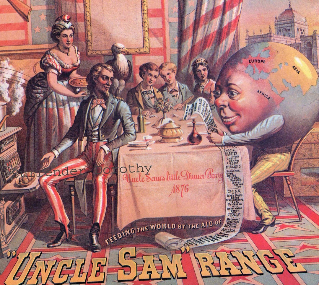 Uncle Sam Range and Domestic Sewing Machine 1876 Victorian Era ...