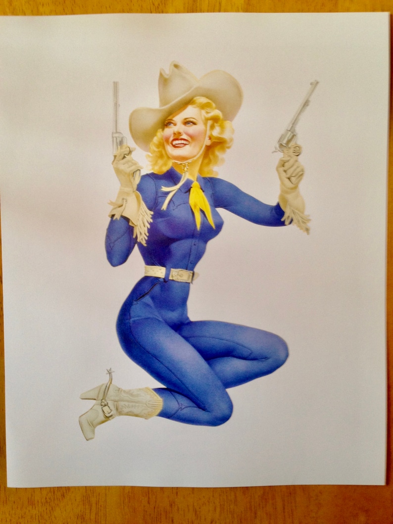 Varga Girl Miss March 1944 Blonde Cowgirl Bombshell Pinup Girl - Etsy