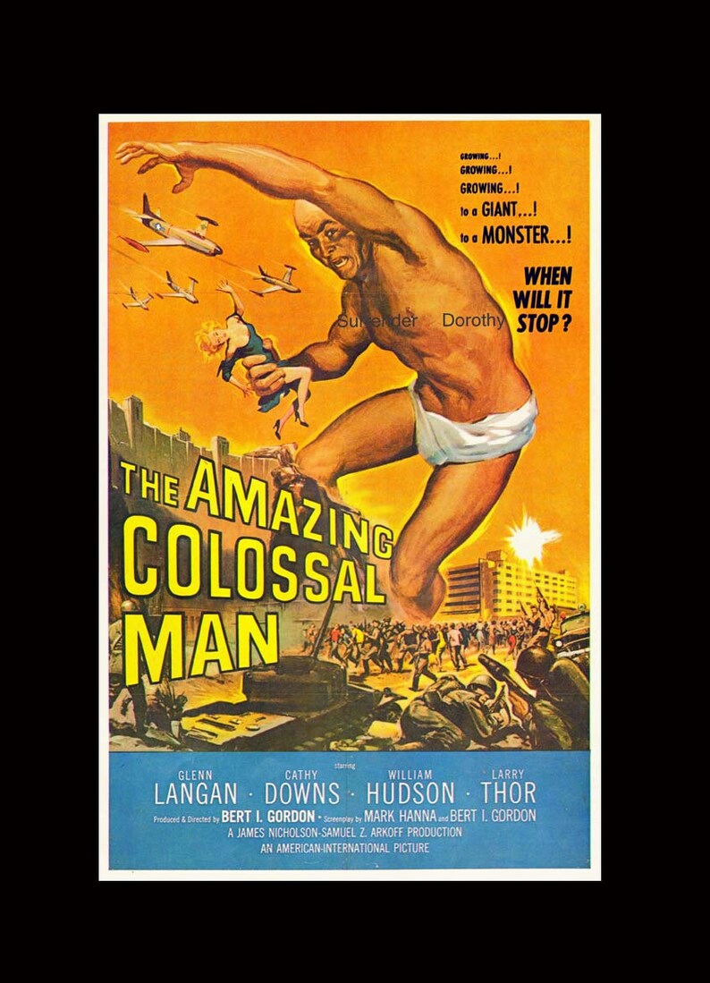 Amazing Colossal Man 1950s Sci Fi Horror Movie Poster Full | Etsy