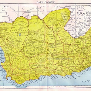 Cape Colony Africa Map Antique Copper Engraving Vintage Cartography ...
