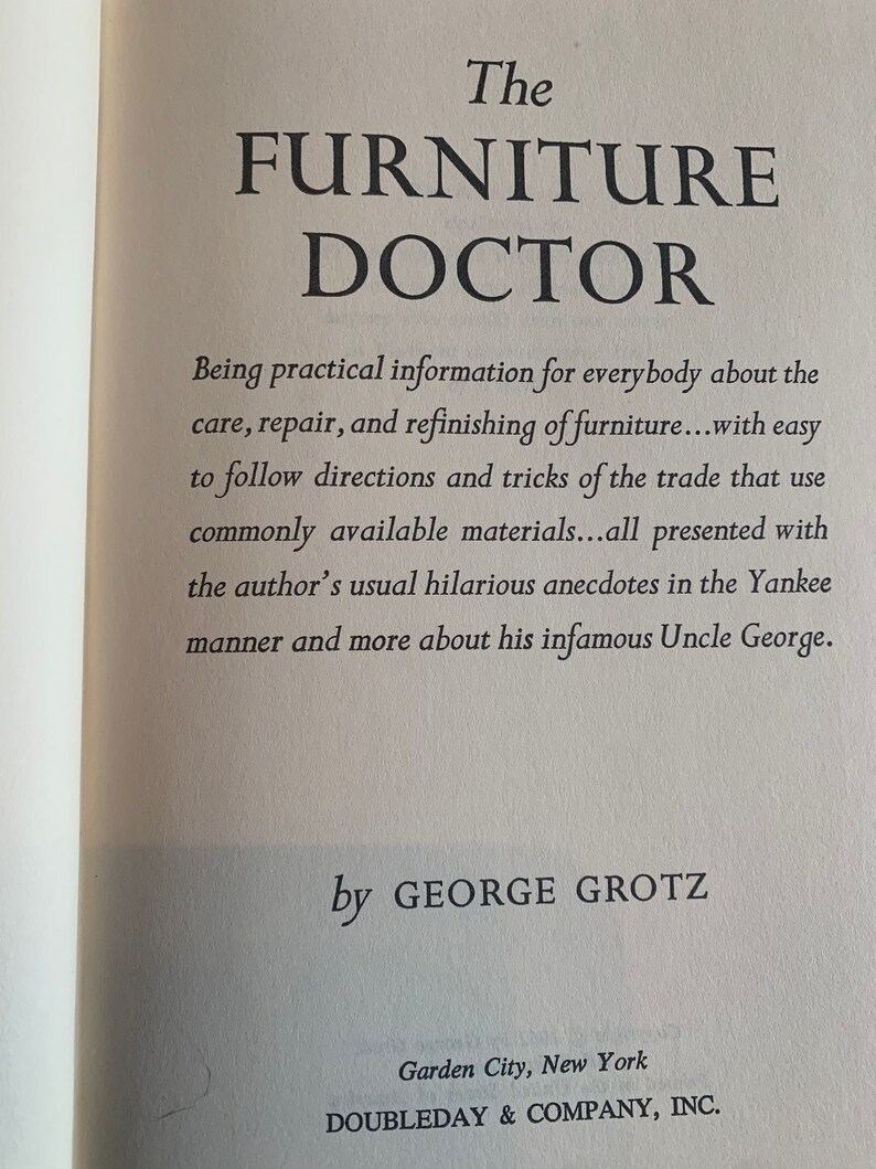 The Furniture Doctor George Grotz Hardcover First Edition 1962 ...