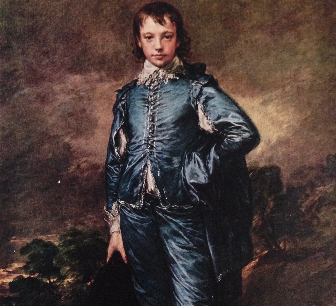 Gainsborough the Blue Boy Art Masters Color Lithograph Vintage Poster ...