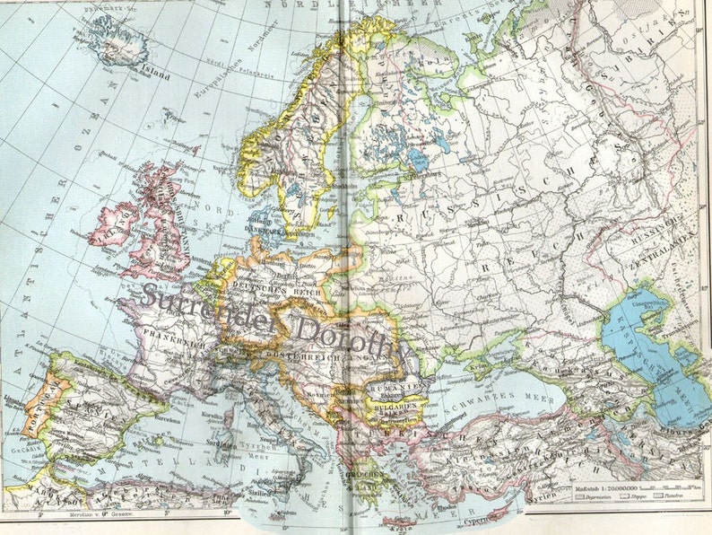 Map Europe Russia Edwardian Era 1903 Antique Steel Engraving - Etsy