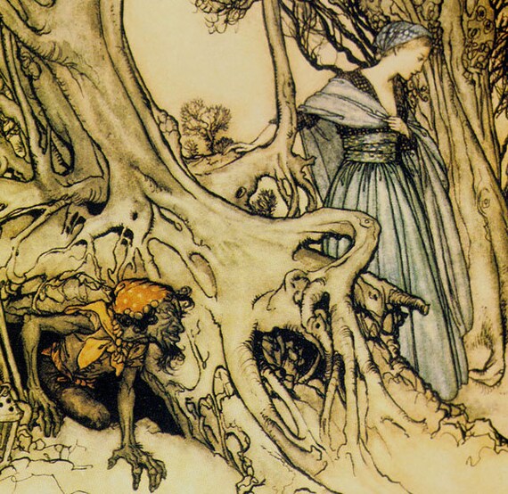 Maiden & Goblin Arthur Rackham Vintage Children's Nursery | Etsy