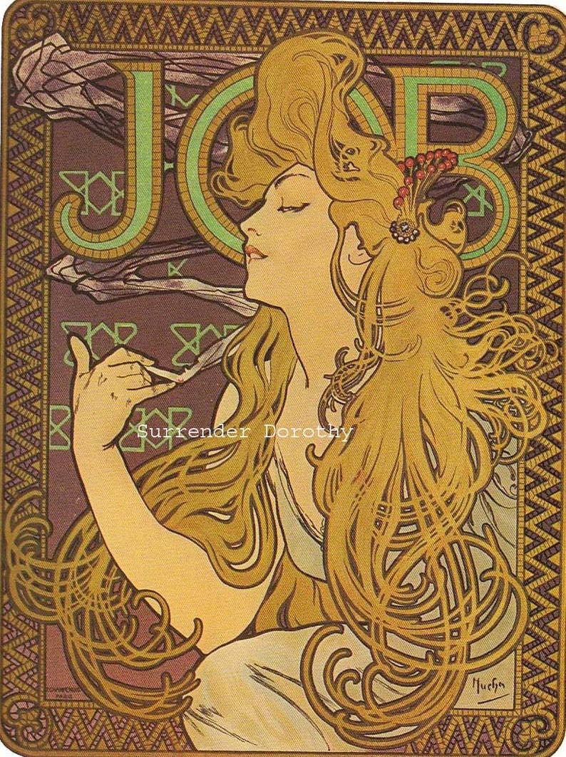 Alfons Mucha Job Cigarettes Belle Epoque Ad Victorian Color - Etsy