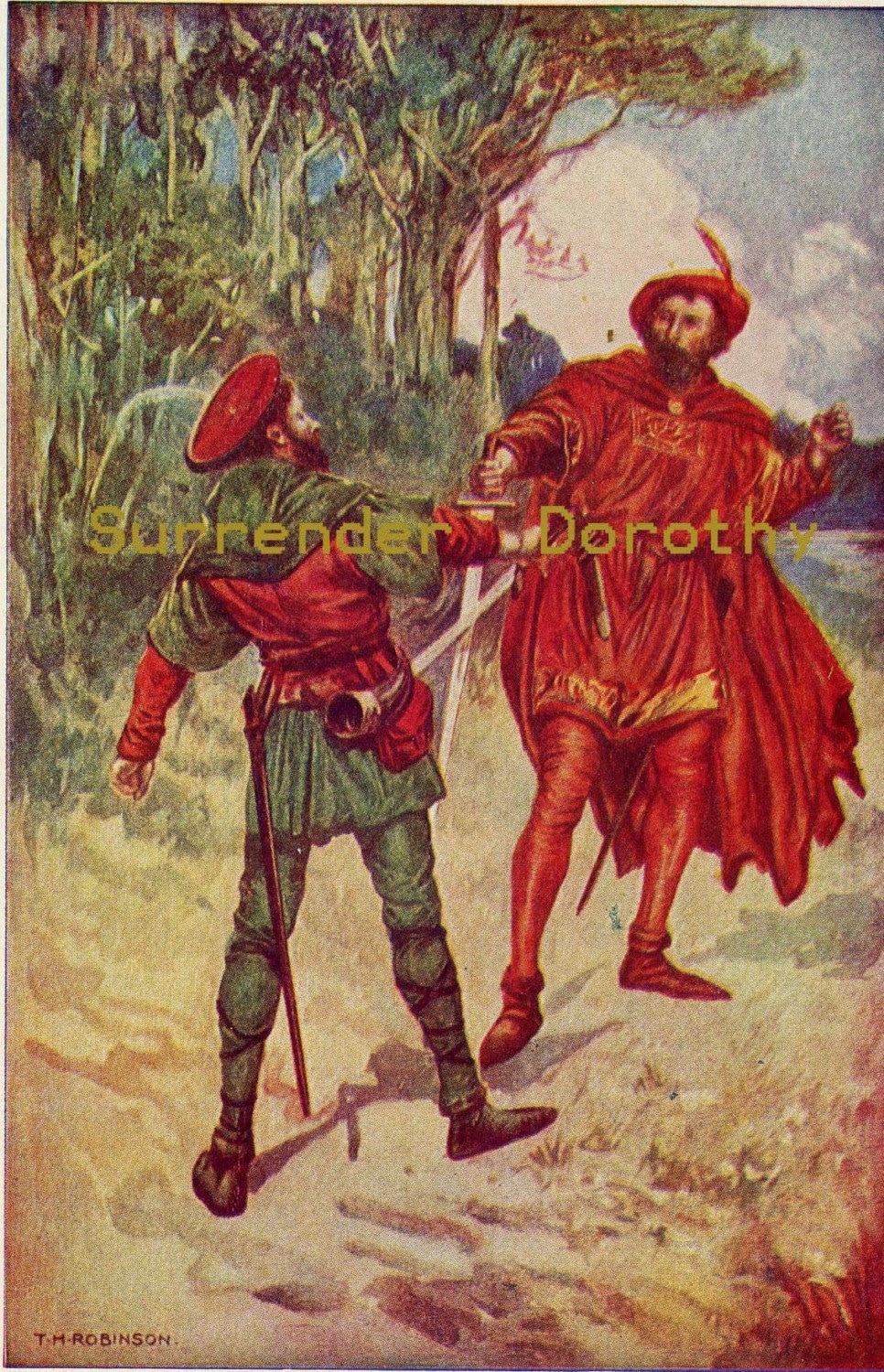 Sir Robin Hood Vintage Children's Print Lithograph Heroes of England ...