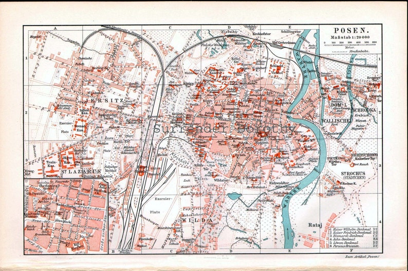 Posen Poland Map 1906 Prussia Vintage Steel Engraving European - Etsy