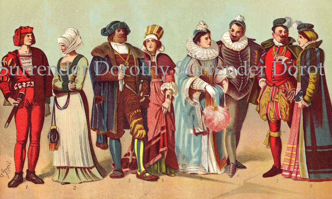 Costumes of the Reformation England France Women Men | Etsy