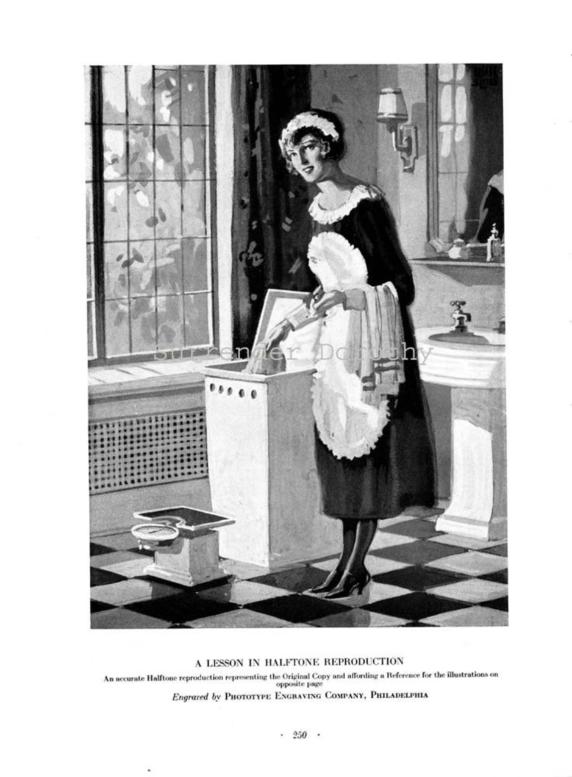 French Maid 1926 Modern Bath Advertisement Vintage Lithograph to Frame ...