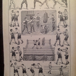 Boxing Boxe French Dictionary Paris France Athletics Chart to Frame ...