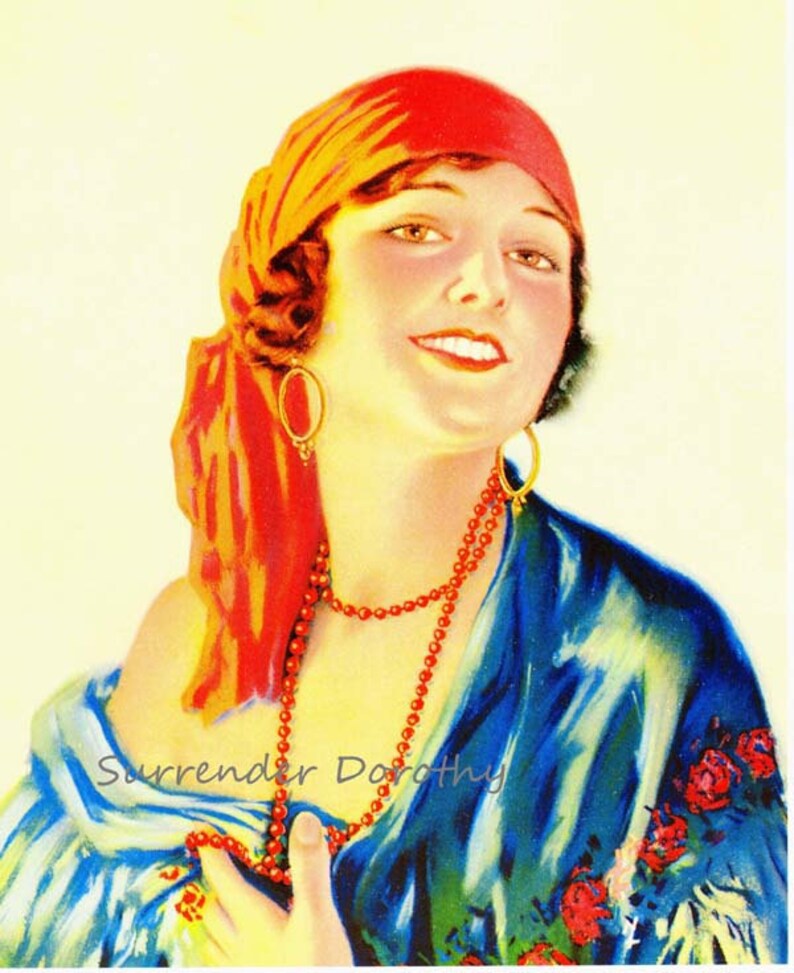 Smiling Gypsy Girl Carmen Pinup Girl Poster Print To Frame | Etsy