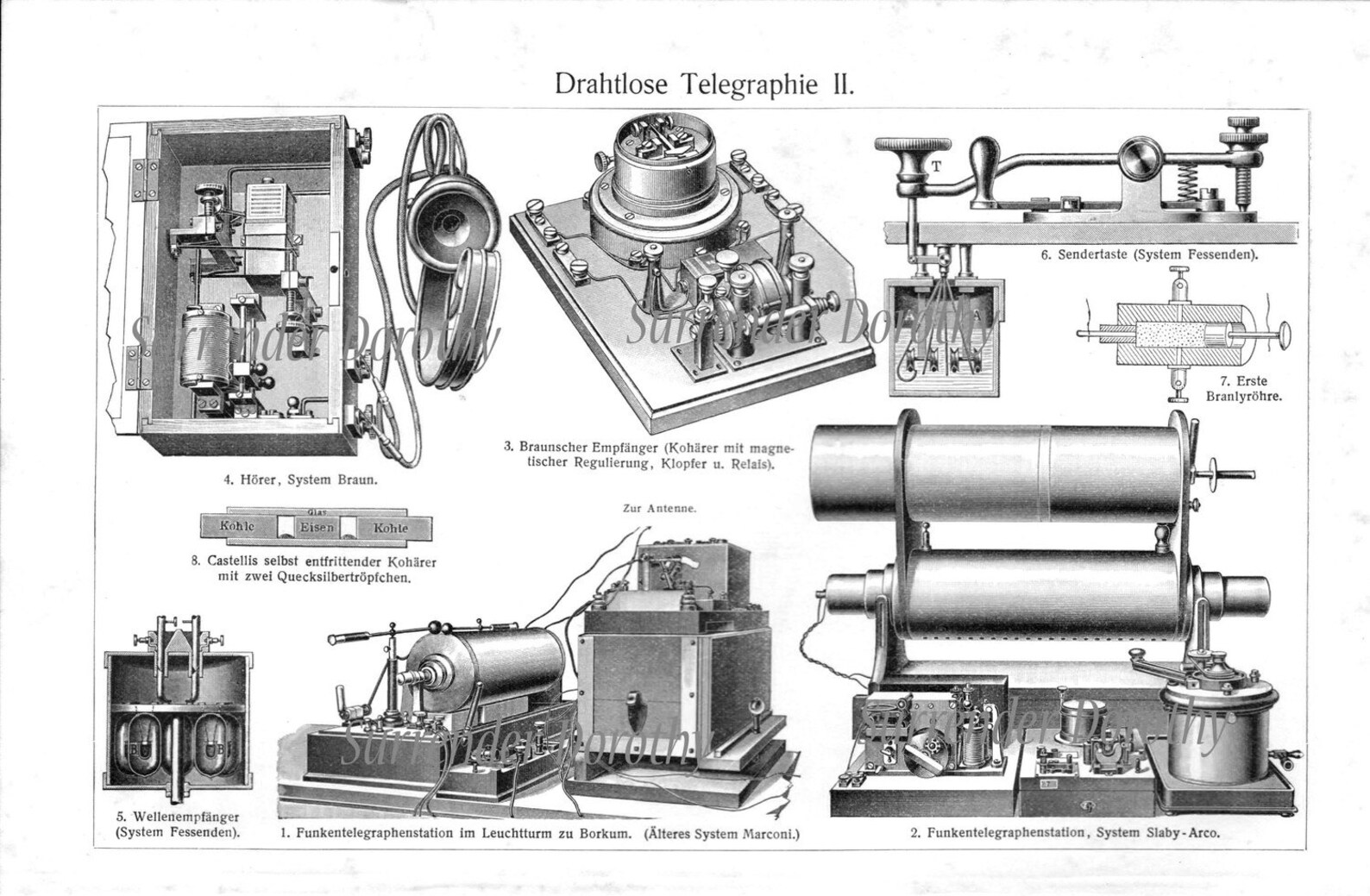 Wireless Telegraph Equipment Engraving 1907 Edwardian Era Early ...