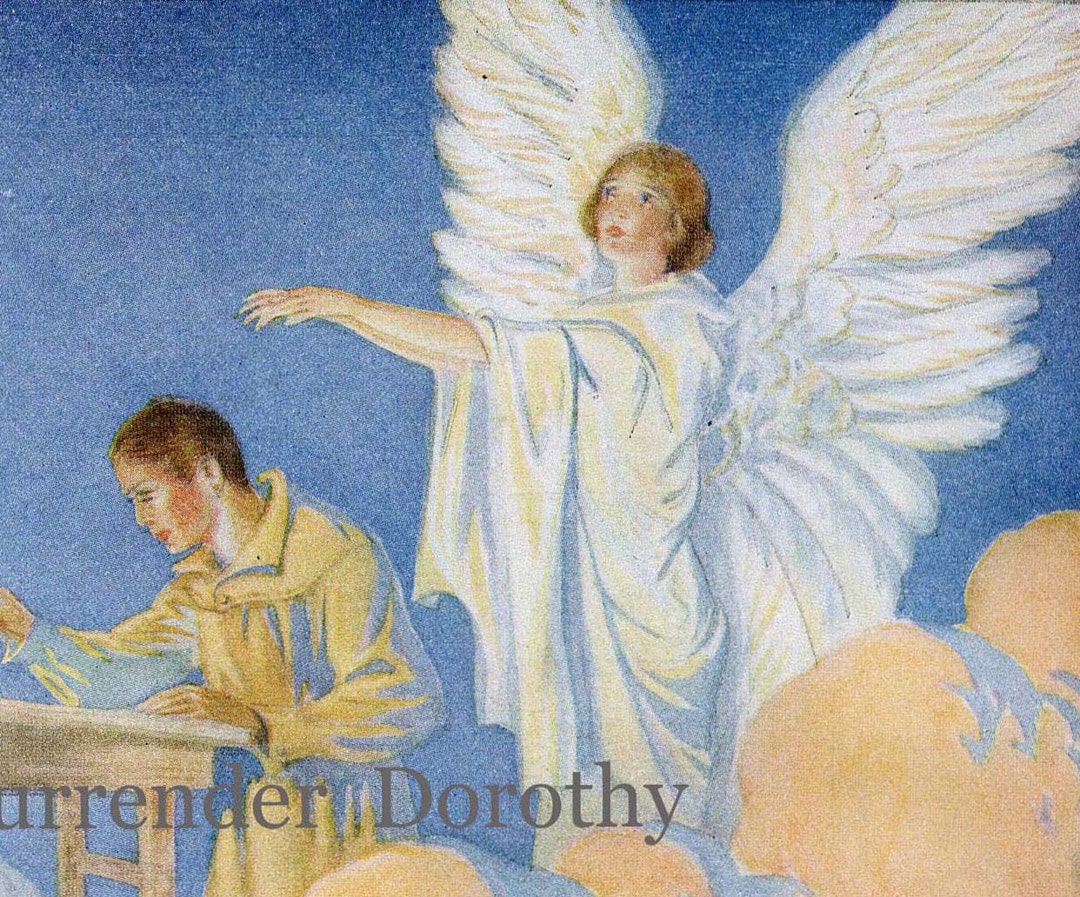 Guardian Angel 1920s Color Lithograph for Your Student's Bedroom - Etsy