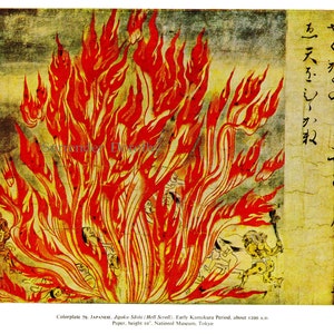 Japanese Hell Scroll Jigoku Soshi Art Masters Vintage Color Lithograph ...