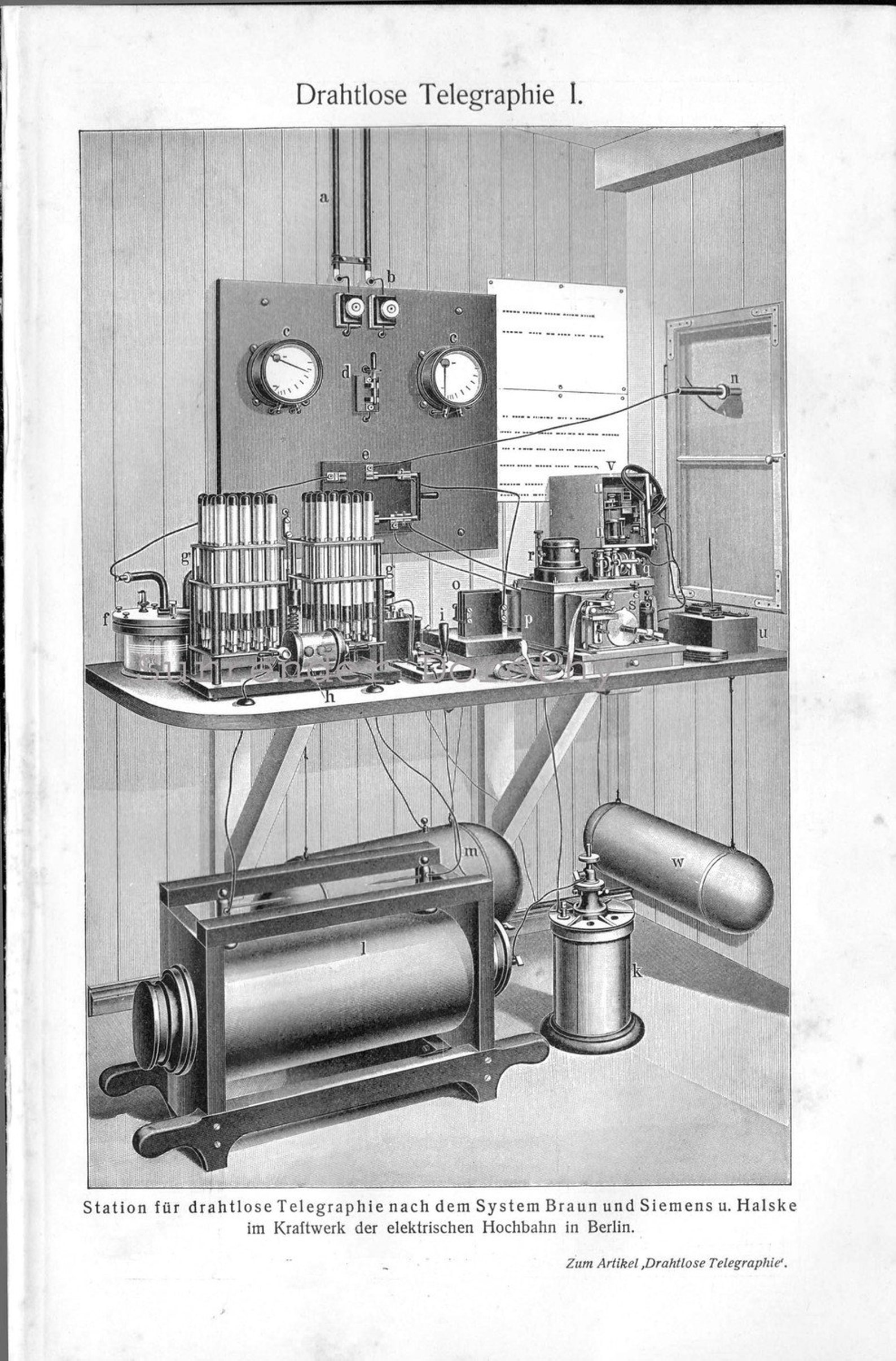 Wireless Telegraph Equipment Engraving 1907 Edwardian Era Early ...