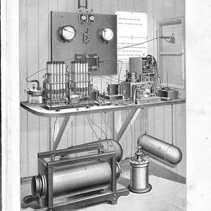 Wireless Telegraph Equipment Engraving 1907 Edwardian Era Early ...