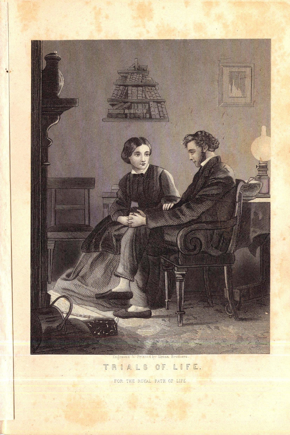Trials of Life Young Newly Married Victorian Couple Vintage - Etsy