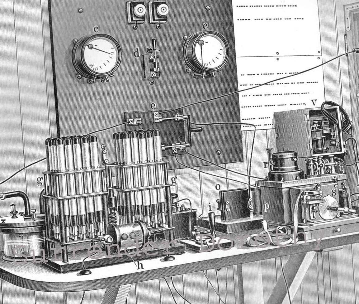 Wireless Telegraph Equipment Engraving 1907 Edwardian Era Early ...